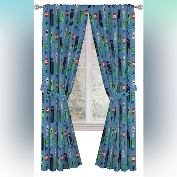 Accents | Minecraft Window Curtain Panels New | Poshmark